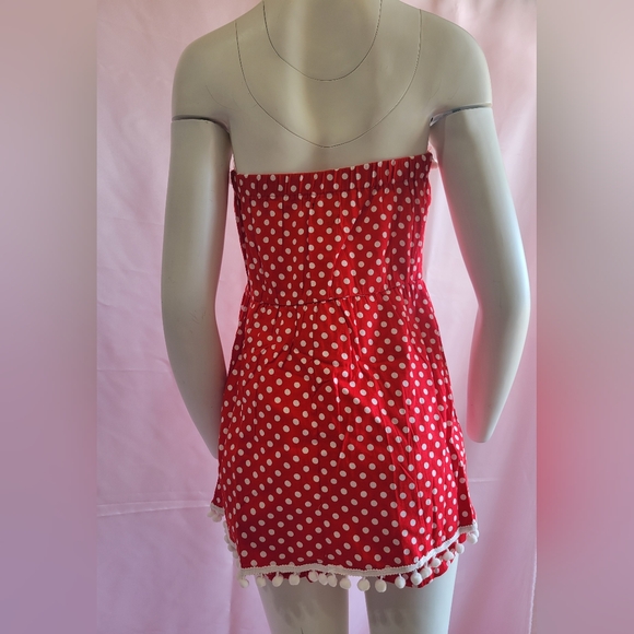 Pants & Jumpsuits | Retro Rockabilly Polka Dot Romper With Pompoms ...